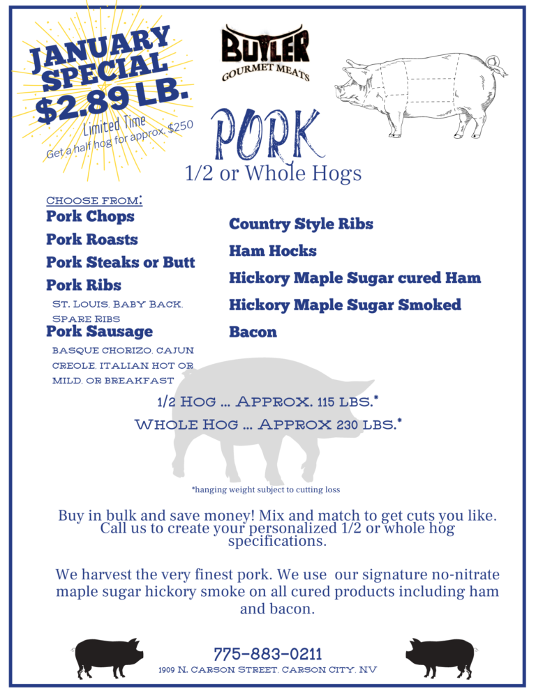 January 2022 Pork Month Flyer | Butler Gourmet Meats Co.