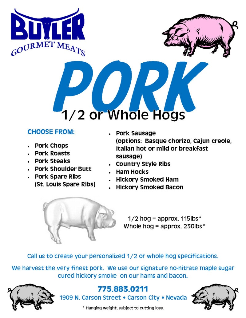 Pork | Butler Gourmet Meats Co.